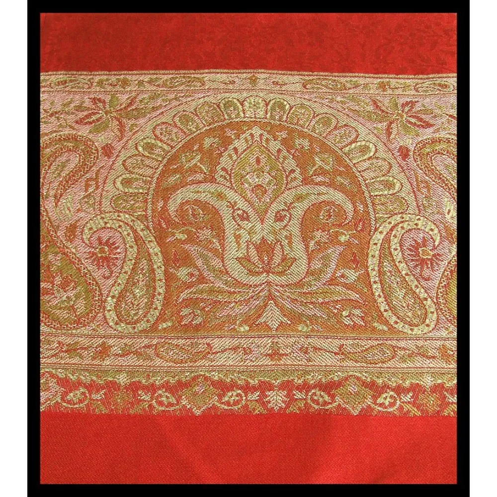 Indian stoles (Jacquard pattern borders) - Various colors